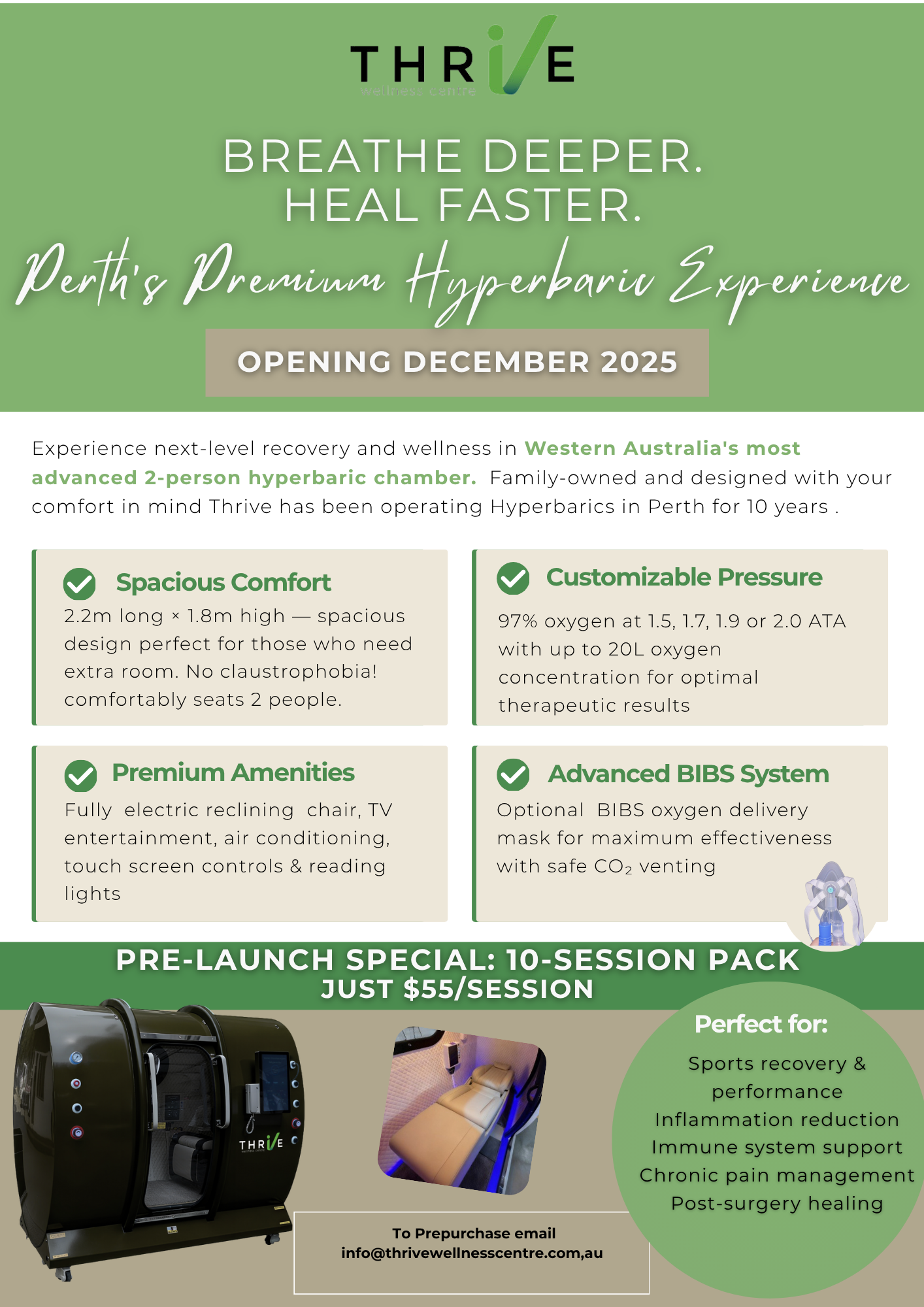 Hyperbaric Oxygen Therapy Thrive Wellness Centre